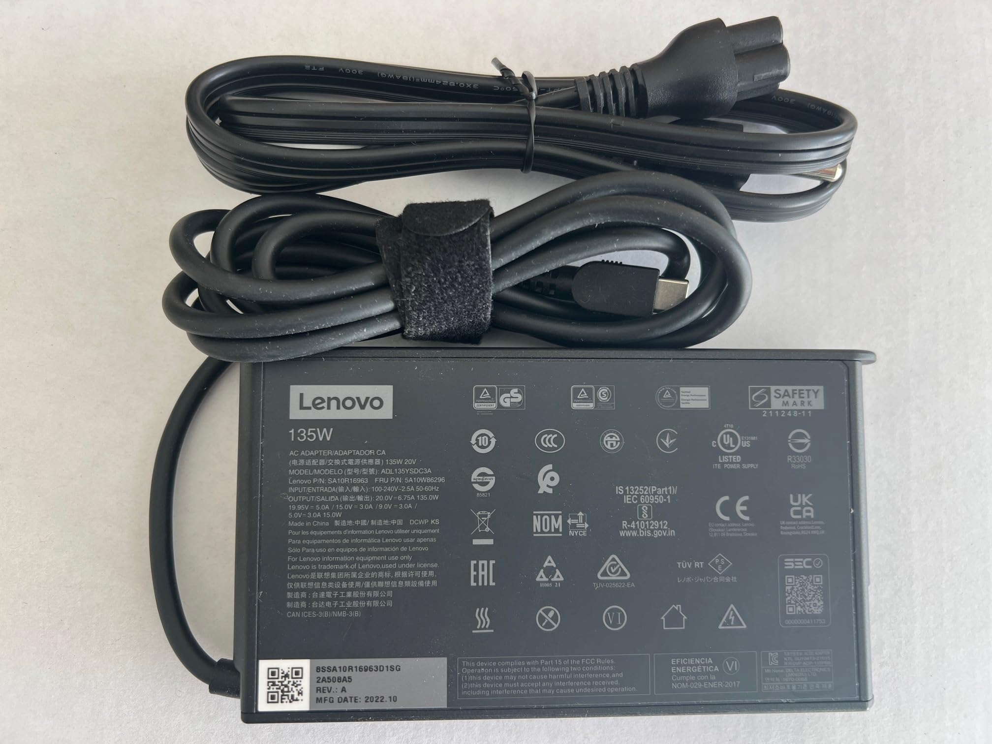 Amazon.com: Original Replacement for Lenovo 135W USB Type C AC Adapter ...