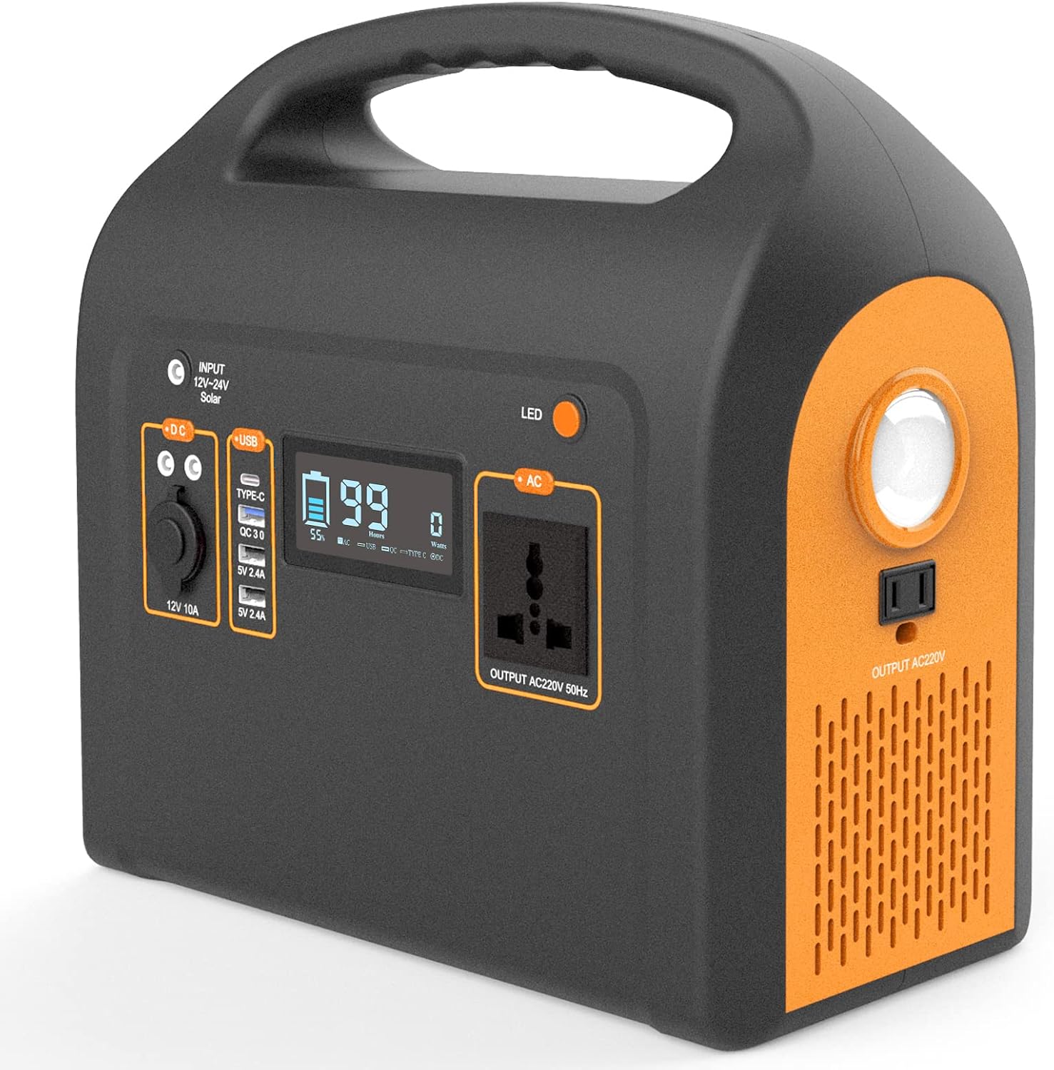 600W Portable Power Station, 600Wh/186000mAh Backup LiFePo4 Battery ...
