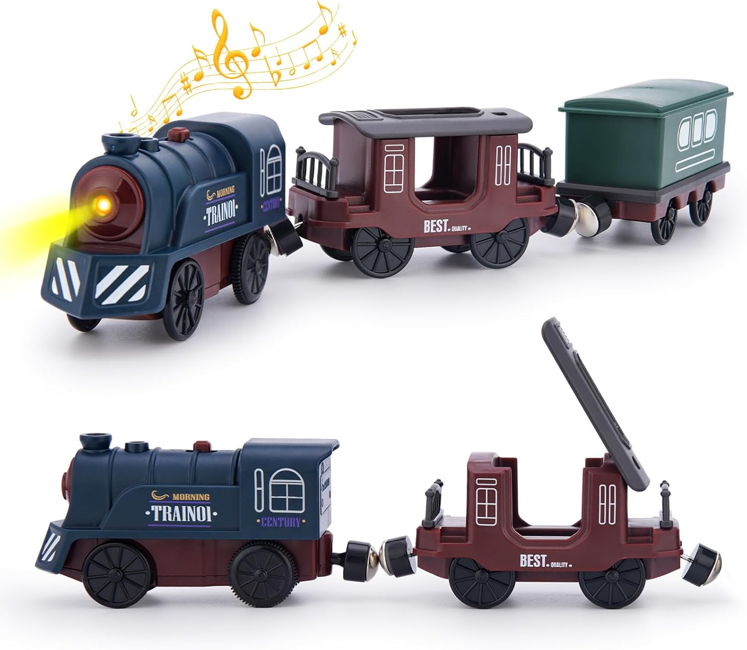Amazon.com: Motorized Train for Wooden Train Track, Battery Operated ...
