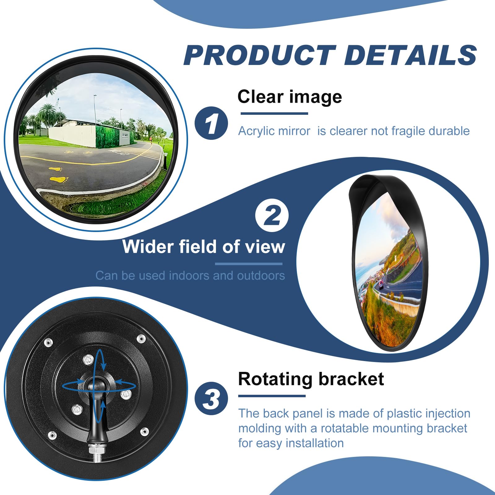 Snapklik.com : Maitys 2 Pcs Convex Mirror Acrylic Safety Security ...