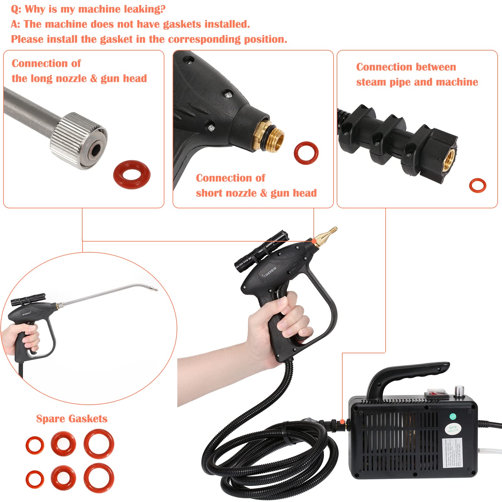 BEAMNOVA High Pressure Handheld Steam Cleaner Cleaning Car Steamer for ...