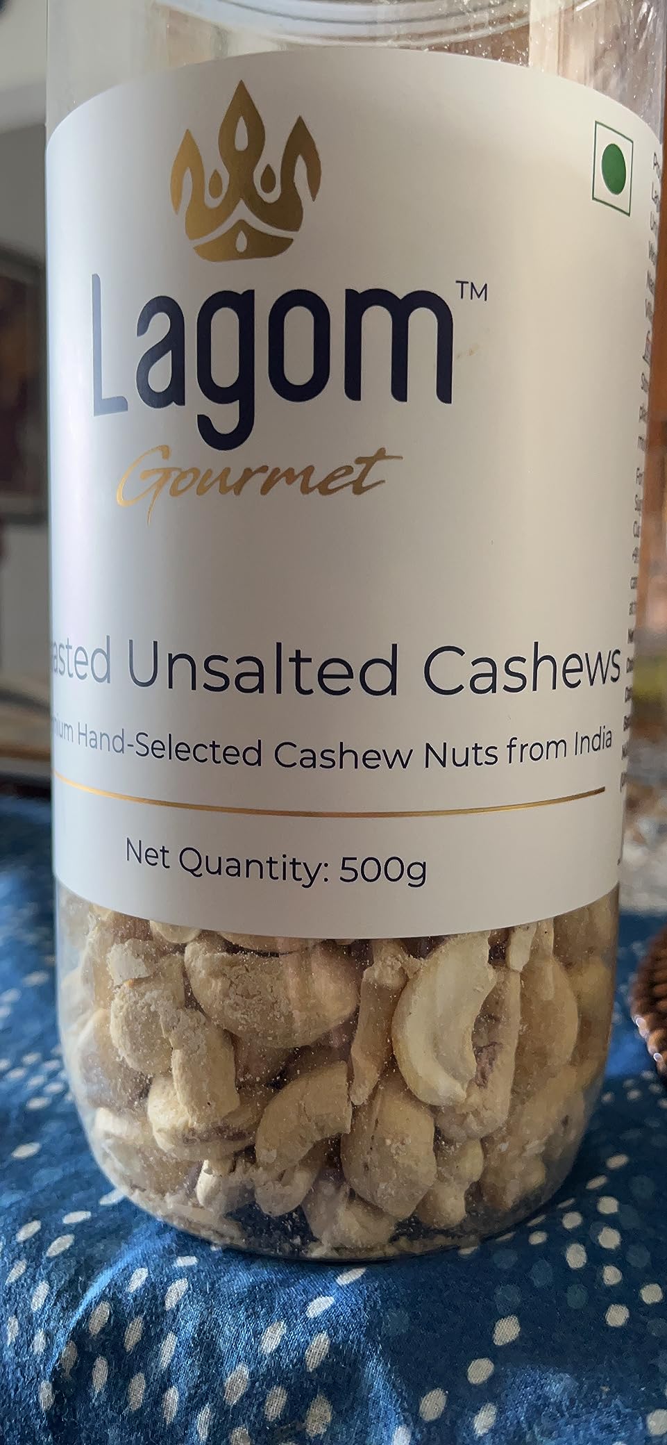 Lagom Gourmet Roasted Unsalted Cashew Nuts 1 Kg | No Salt | Dry Roasted ...