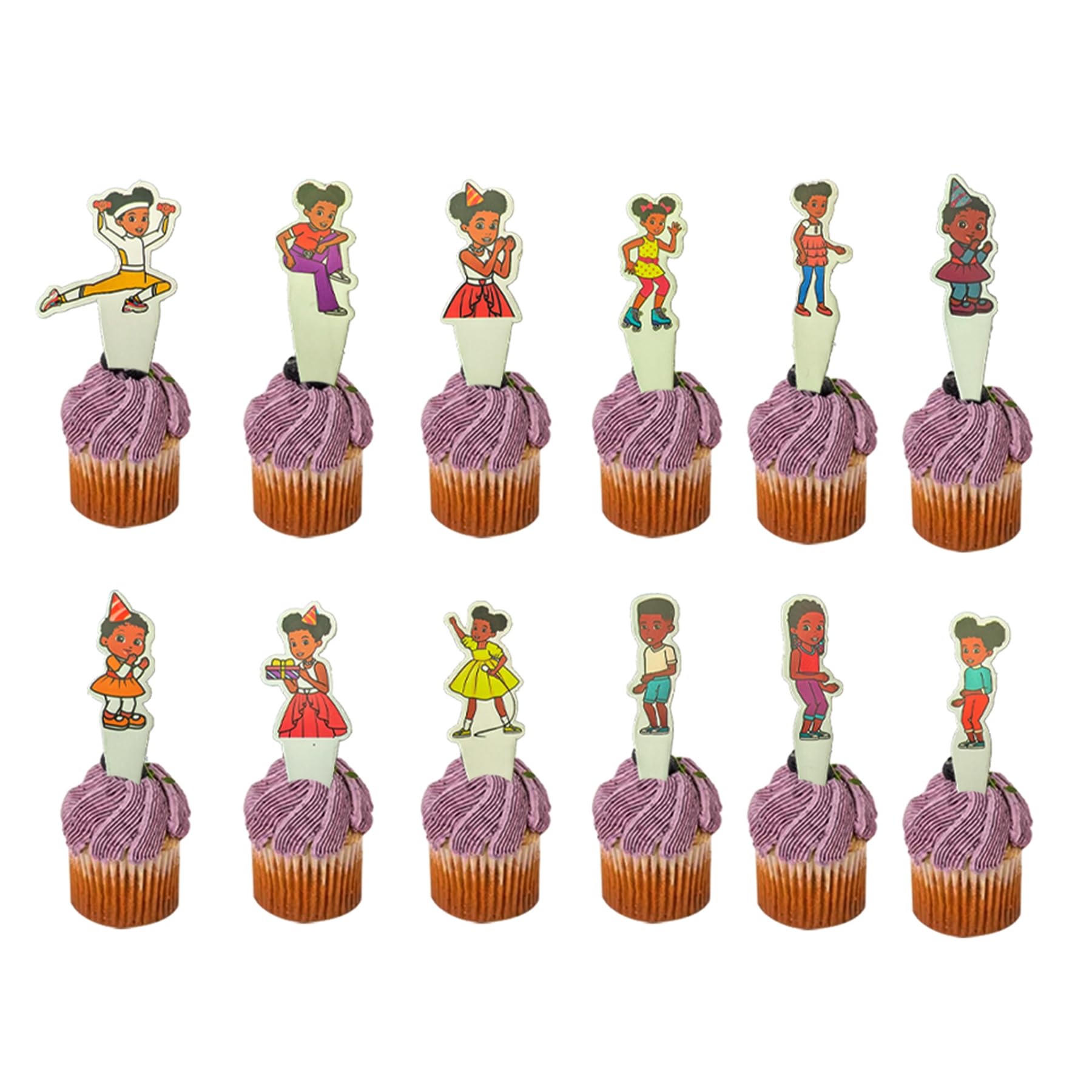 Amazon.com: fwgzuro 24PCS Children Cake Toppers Cupcake Toppers Cake ...
