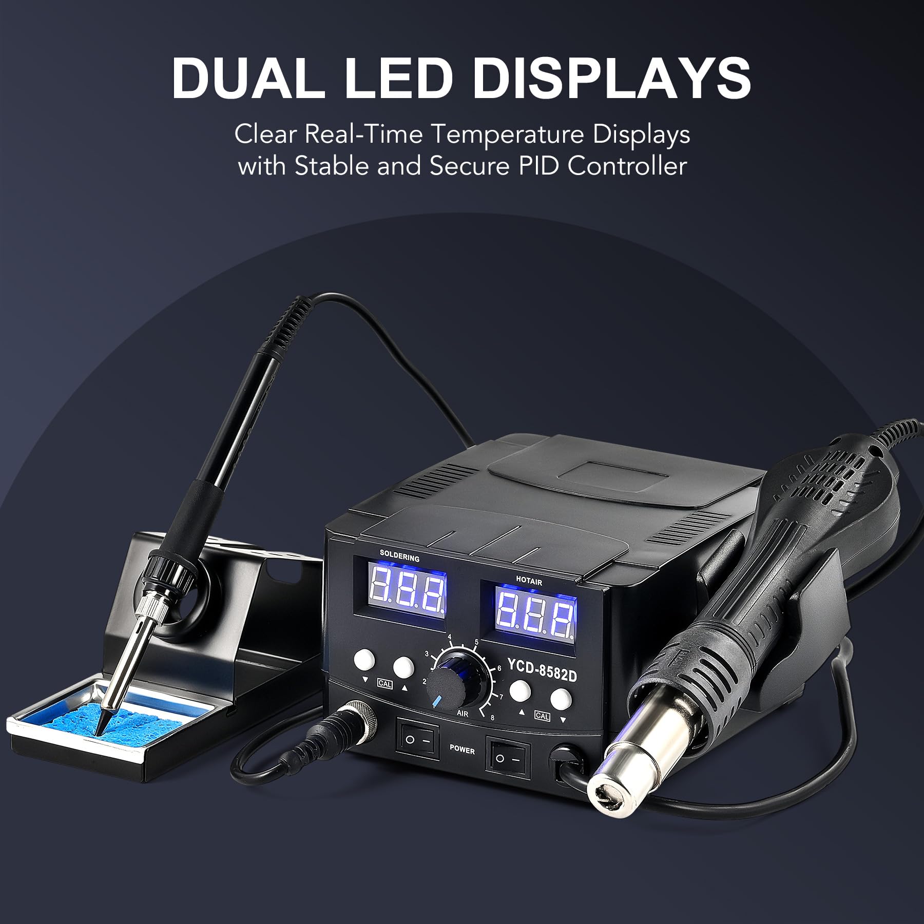 Snapklik.com : CREWORKS Digital Soldering Station Kit, 2 In 1 Soldering ...