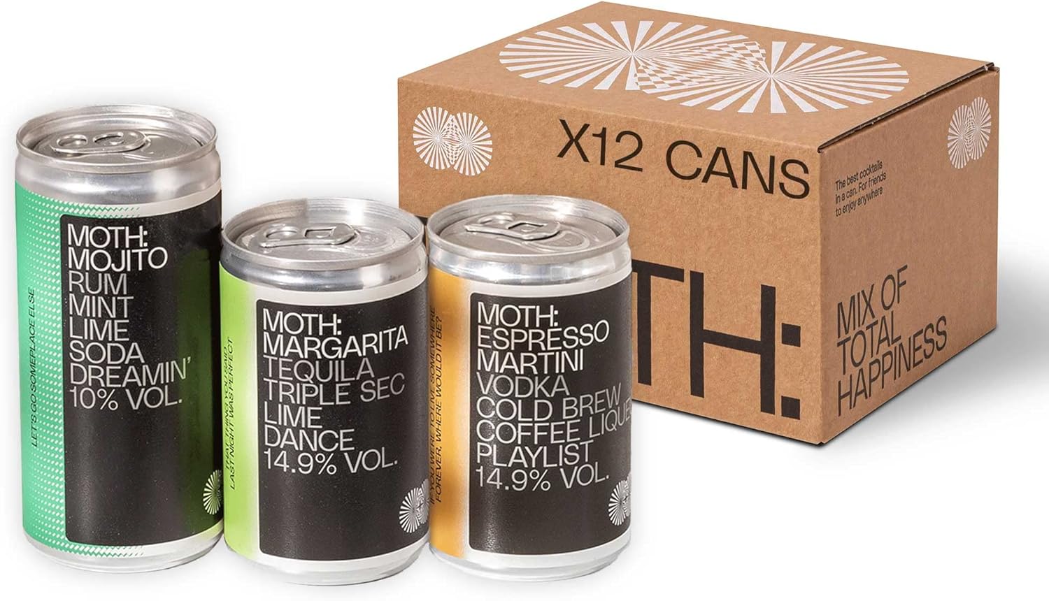 MOTH: Cocktails Variety Pack, Ready To Drink Cans, Mixed Case of 12, 4x ...