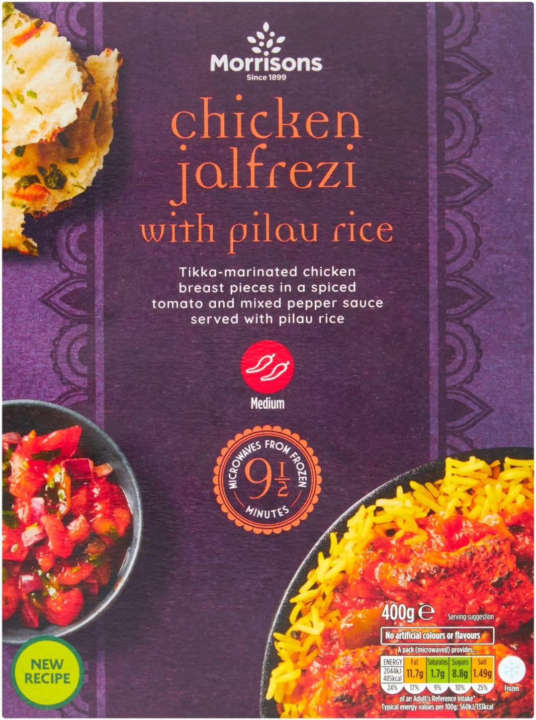 Morrisons Chicken Jalfrezi And Rice Ready Meal, 400g (Frozen) : Amazon ...