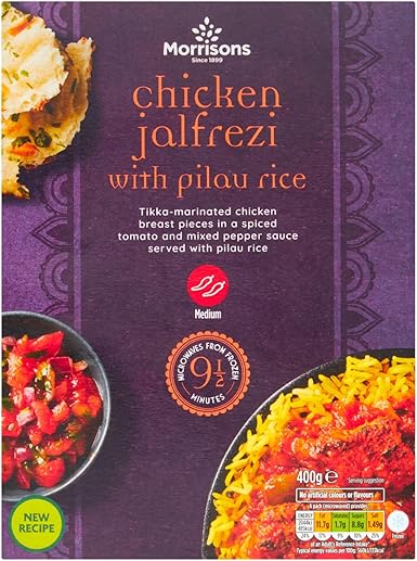 Morrisons Chicken Jalfrezi And Rice Ready Meal, 400g (Frozen) : Amazon ...