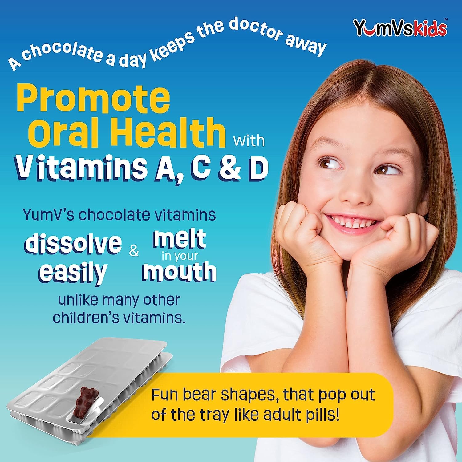 Snapklik.com : YUM-VS - Kids Multivitamin Chewable Chocolate Bears ...