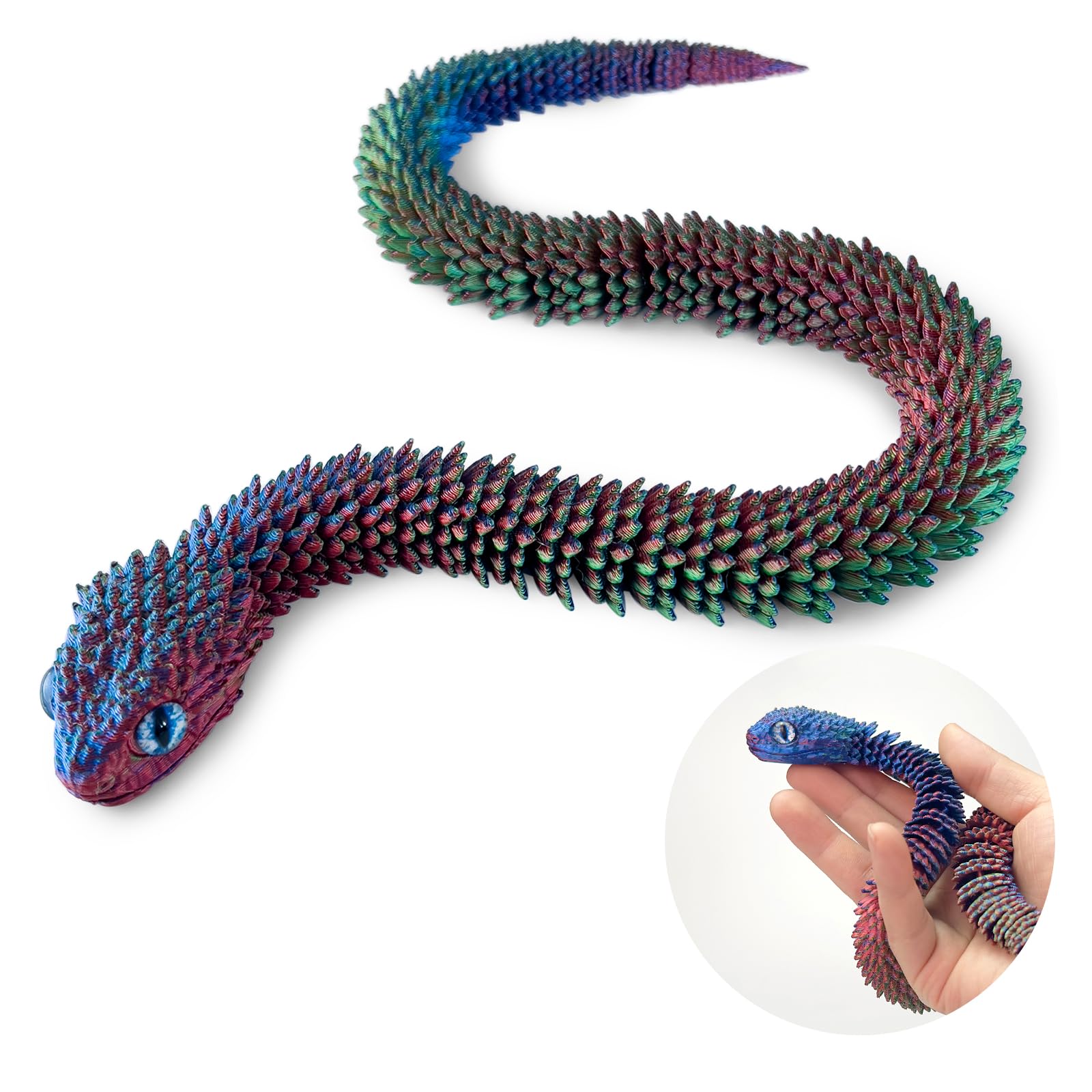 Amazon.com: 3D Printed Snake Animals Toys, Articulated Flexible 3D ...