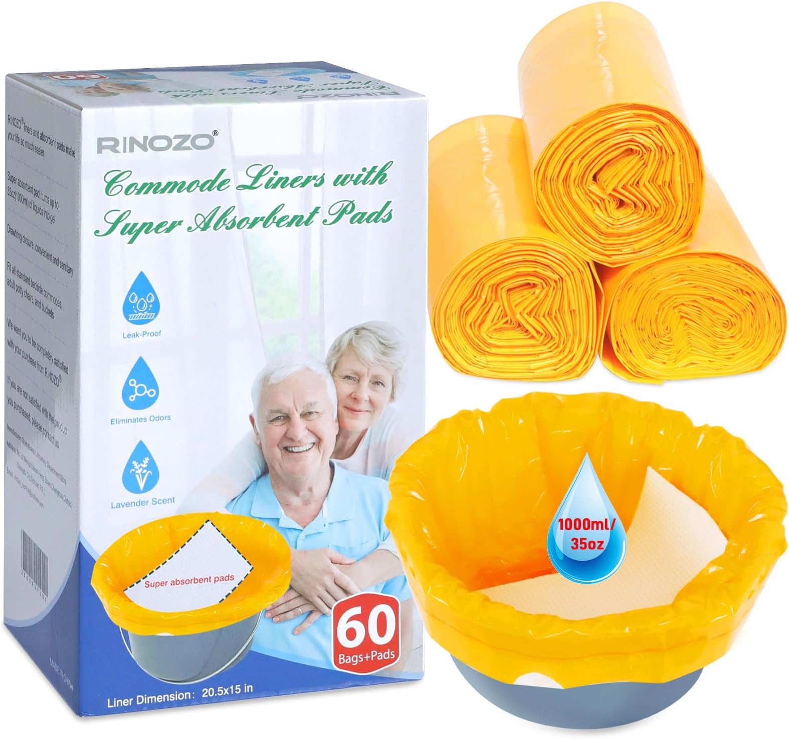 Amazon.com: SAMEKY 50 Pack Commode Liners with Absorbent Pads, 50 Count ...