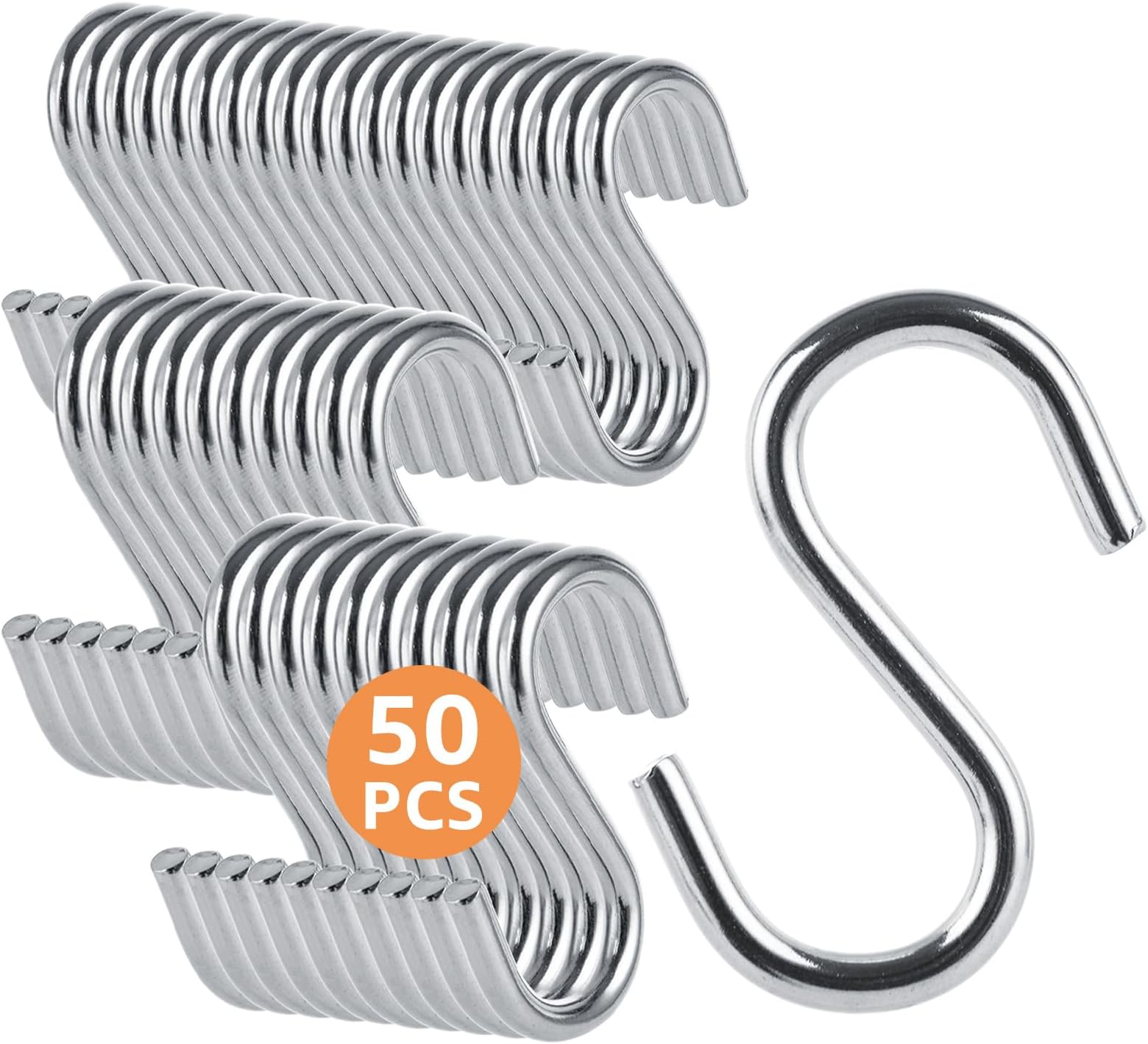 Amazon.com: LANIAKEA 50PCS Stainless Steel S Hooks - 2 in 304 Stainless ...