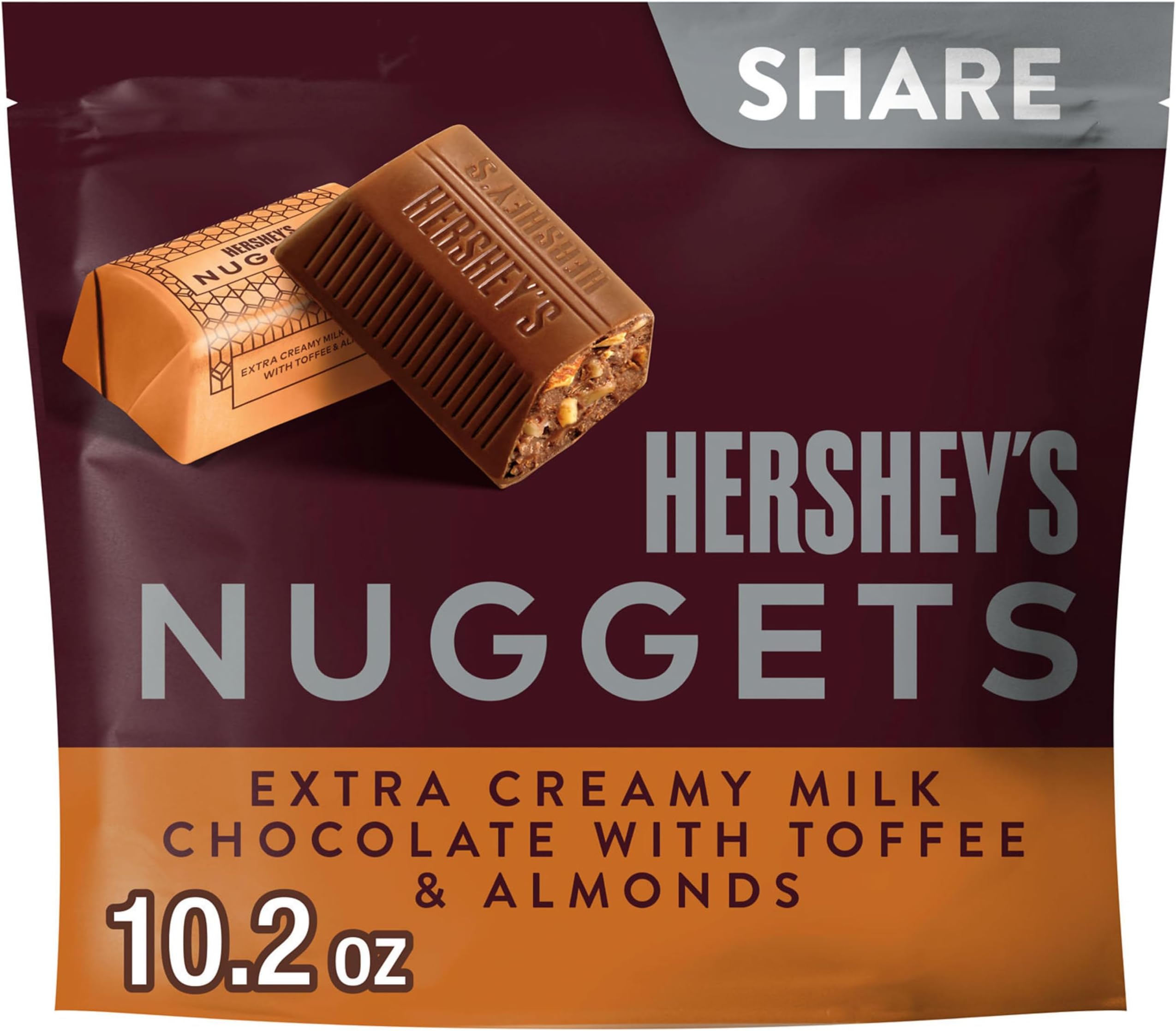 Amazon.com : HERSHEY'S NUGGETS Milk Chocolate, Toffee and Almonds Candy ...
