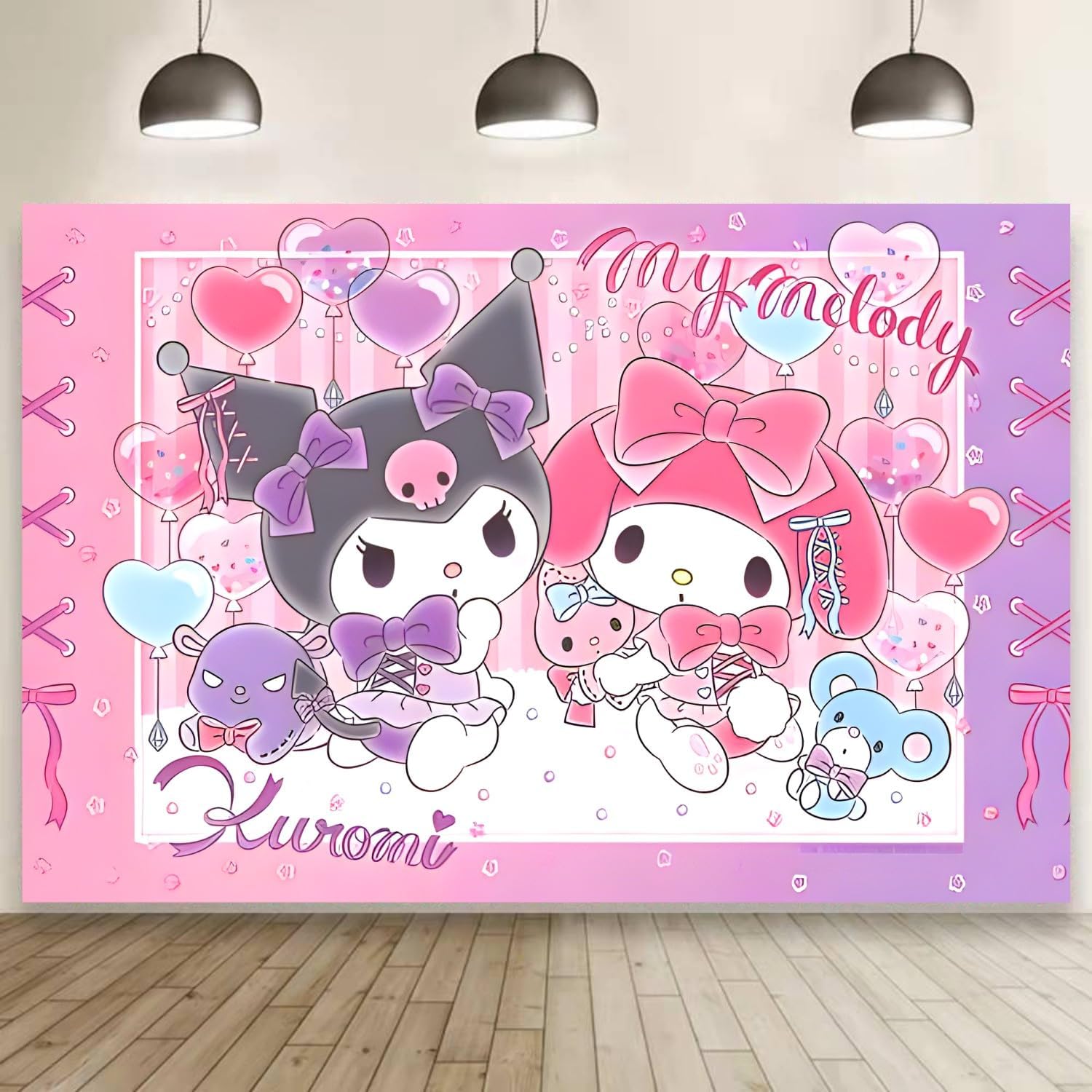 Kawaii and Melody Background Party Supplies, Happy Birthday Banner ...