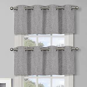 Amazon.com: DecoHongDi Gray Window Valances 2 Panels,Grommet Valances ...