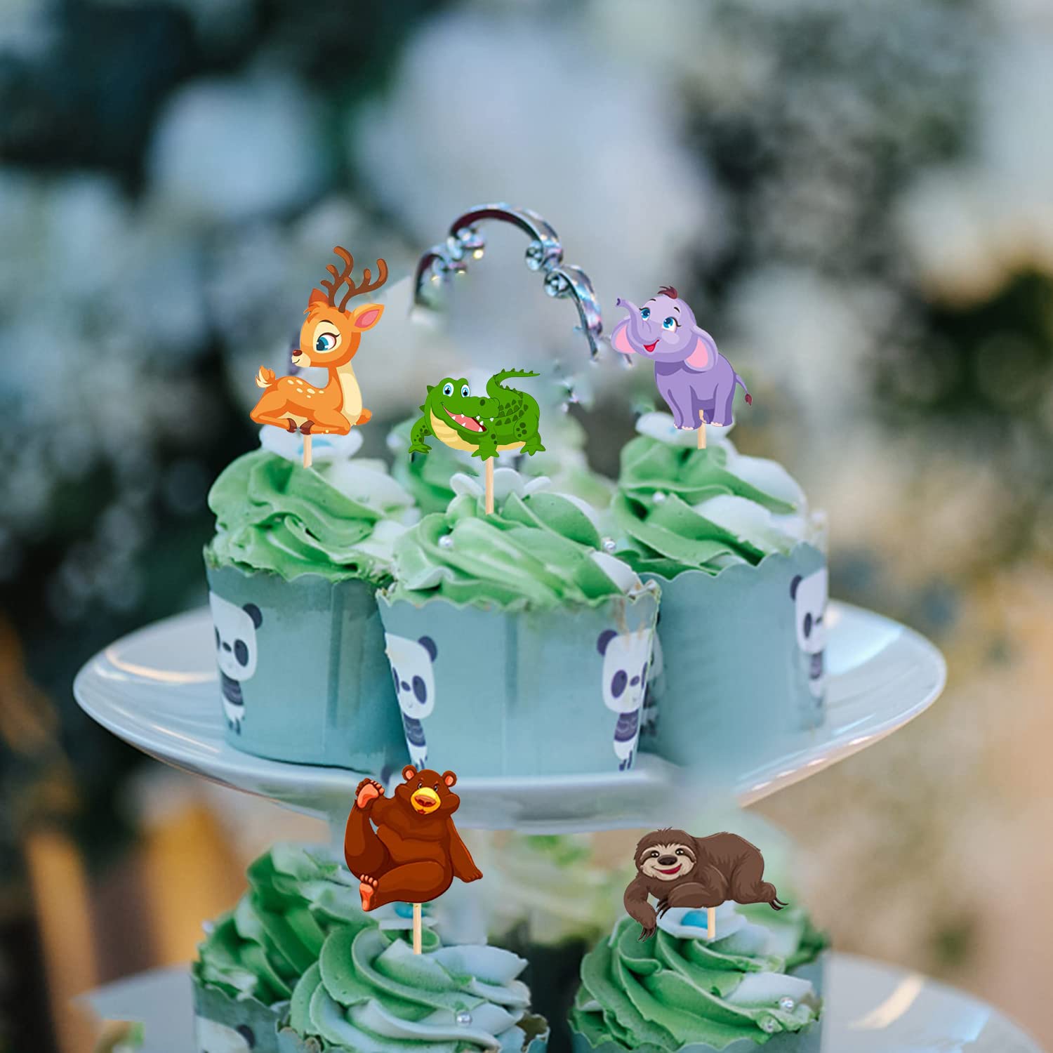 Buy Party Propz Animal Cake Topper - 12Pcs Jungle Theme Cake Topper For ...