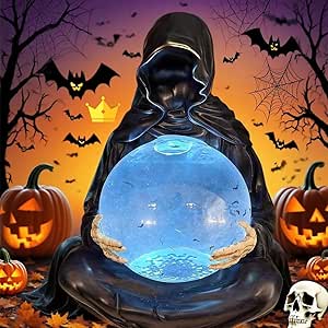 Amazon.com: Arnbz 2025 New Reaper Globe with Bats, 6 in Halloween Grim ...