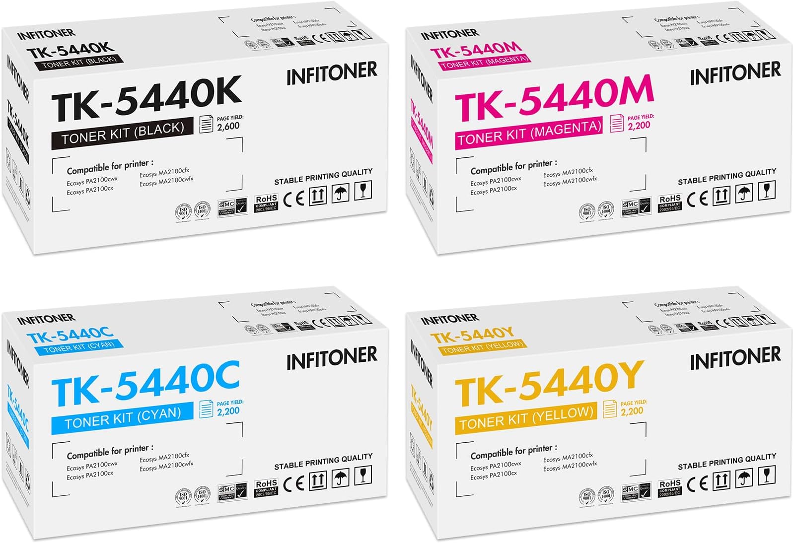 Kyocera TK-5440K Toner Schwarz. Original Tonerkartusche für bis zu 2800 ...