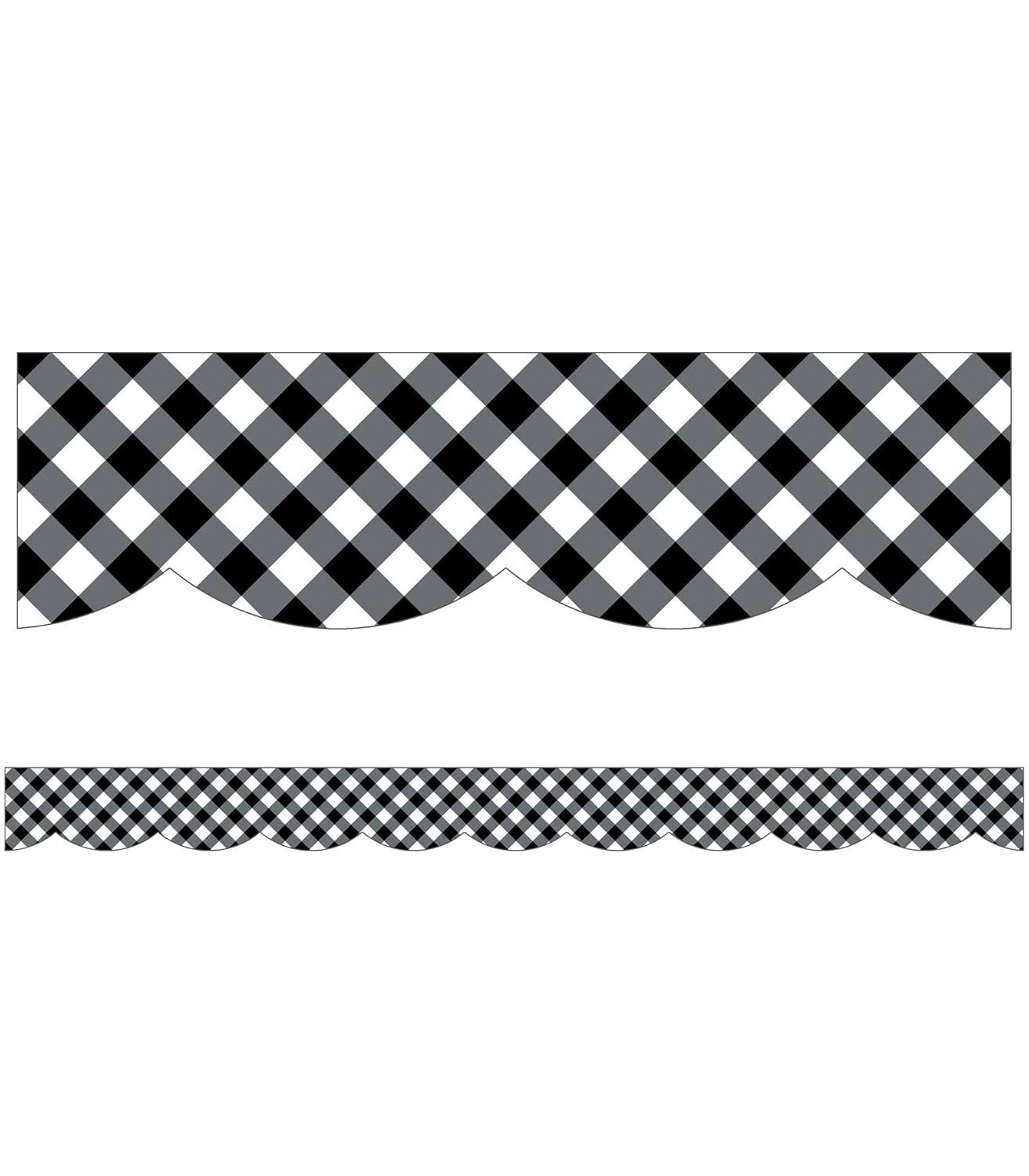 Amazon.com: Schoolgirl Style Black and White Gingham Bulletin Board ...