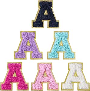 Amazon.com: Aganmi 6 Pcs Self Adhesive Chenille Letter Patches for Bags ...