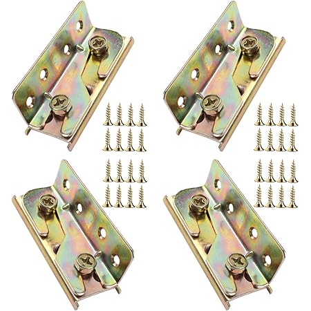 Amazon.com: FarBoat 4Sets Bed Hinges Bed Rail Brackets 3.1" Double ...