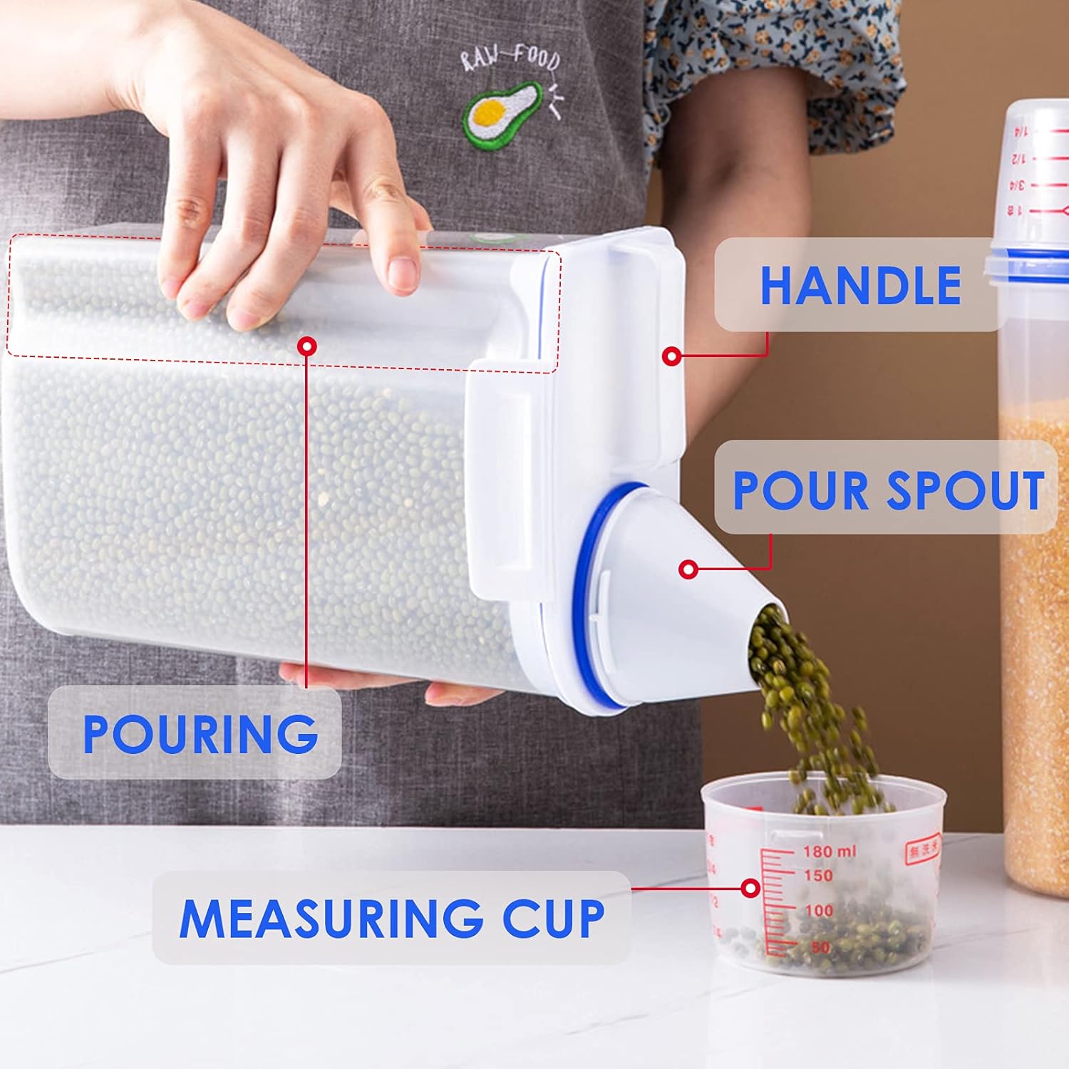 Buy Airtight Dry Food Storage Containers, Rice Container Bin with ...