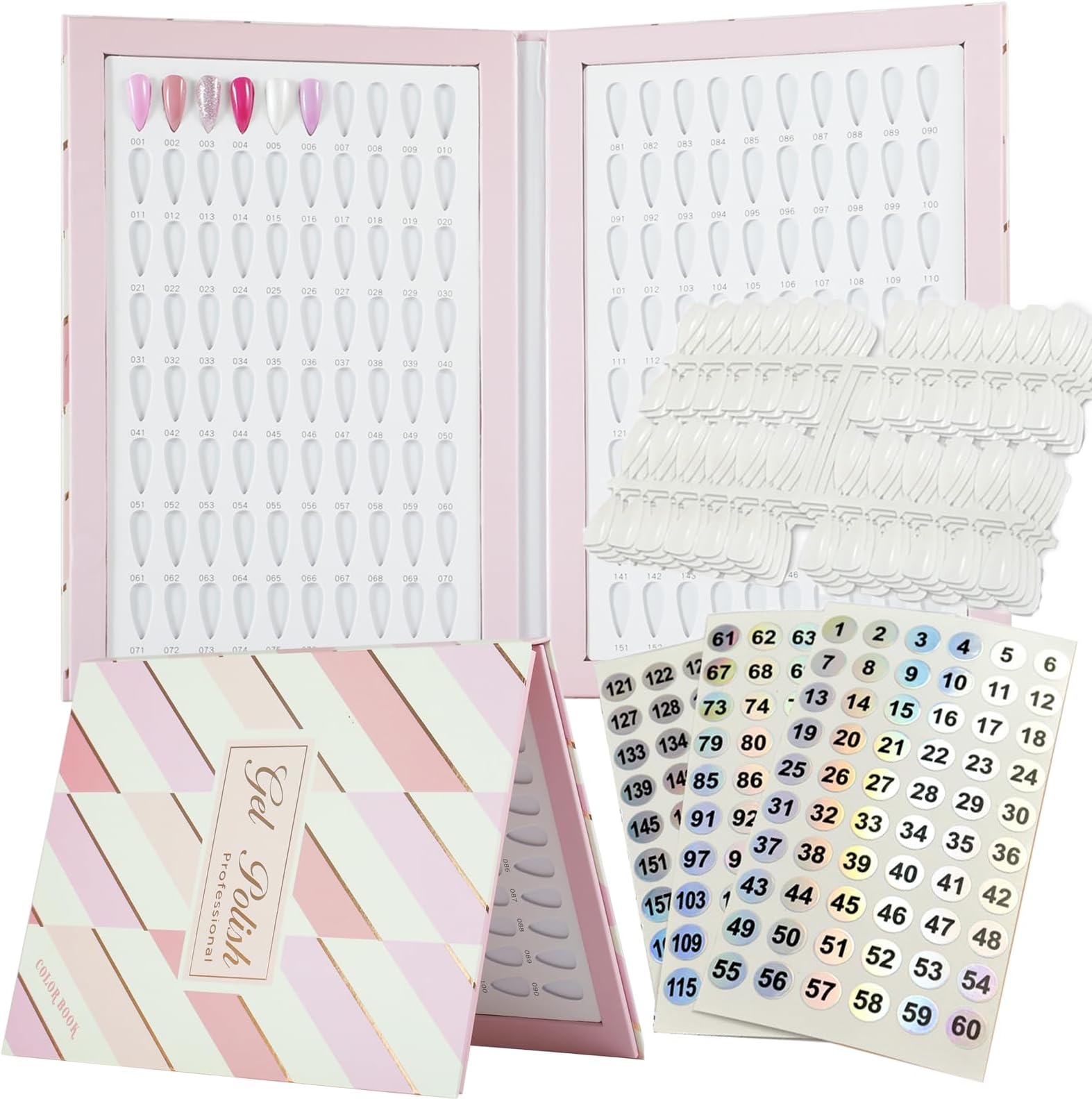 Amazon.com : Acycoin2A 160 Nail Color Display Book Chart with 240 Nail ...