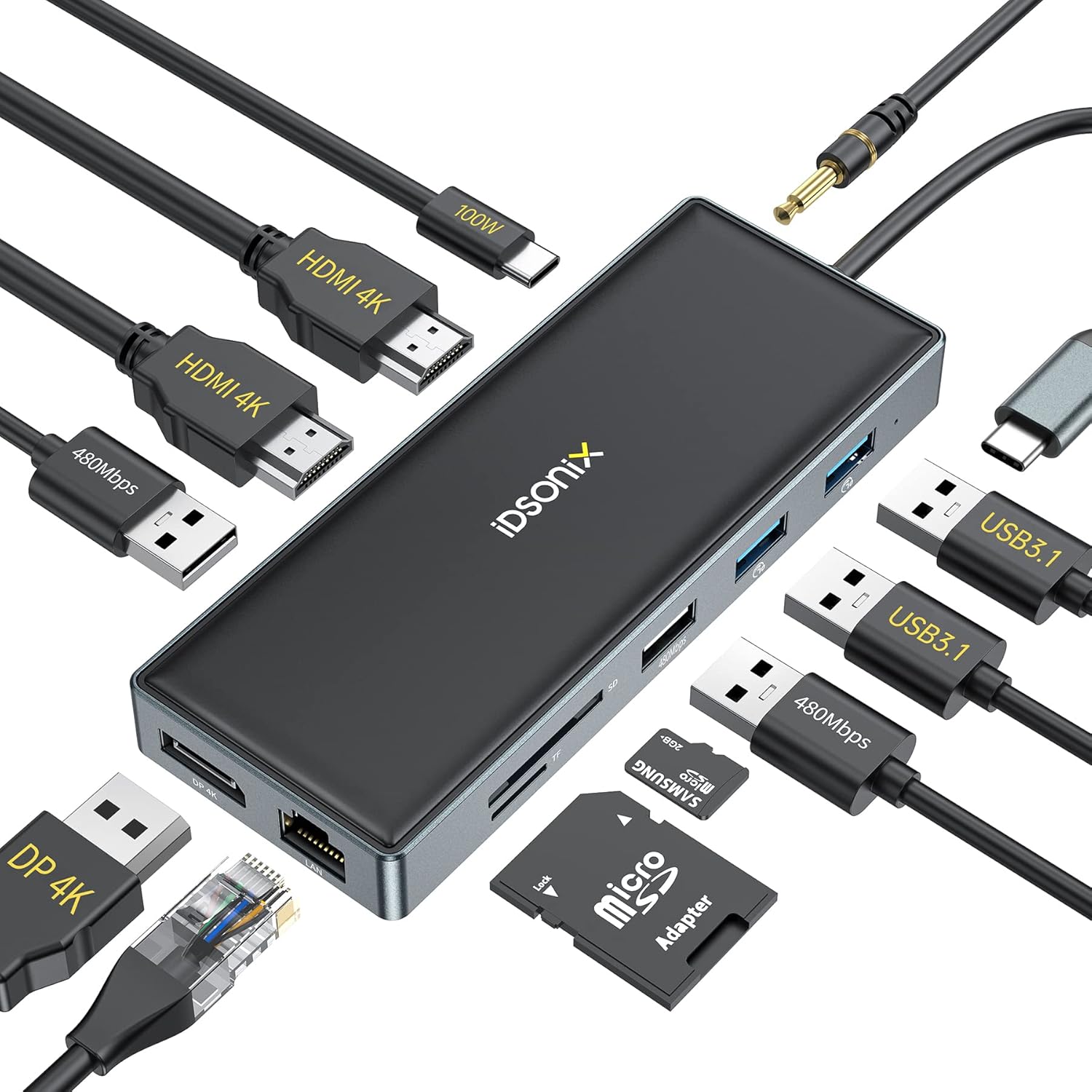 Amazon.com: USB C Laptop Docking Station - 12 in 1 Docking Station ...