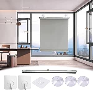 Amazon.com: Suwooy Indoor Blackout Roller Blinds,Roller Shades with Suction Cups,Sunshade Roller ...
