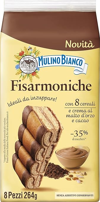 Mulino Bianco Merendine Fisarmoniche, Merendina Farcita con Crema al ...
