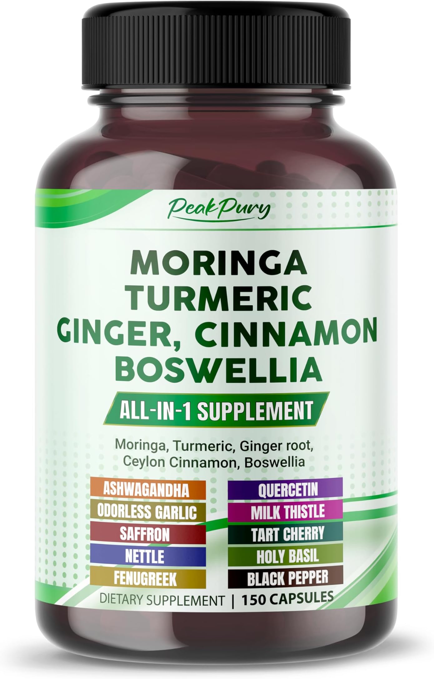 Amazon.com: Moringa 12-in-1 Supplement with Turmeric Cinnamon Quercetin ...