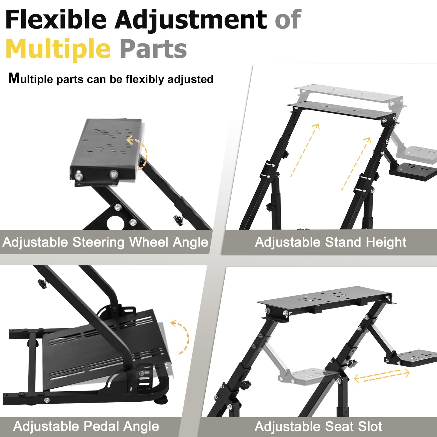 Snapklik.com : Sim Racing Wheel Stand,Adjustable Height Angle Steering ...