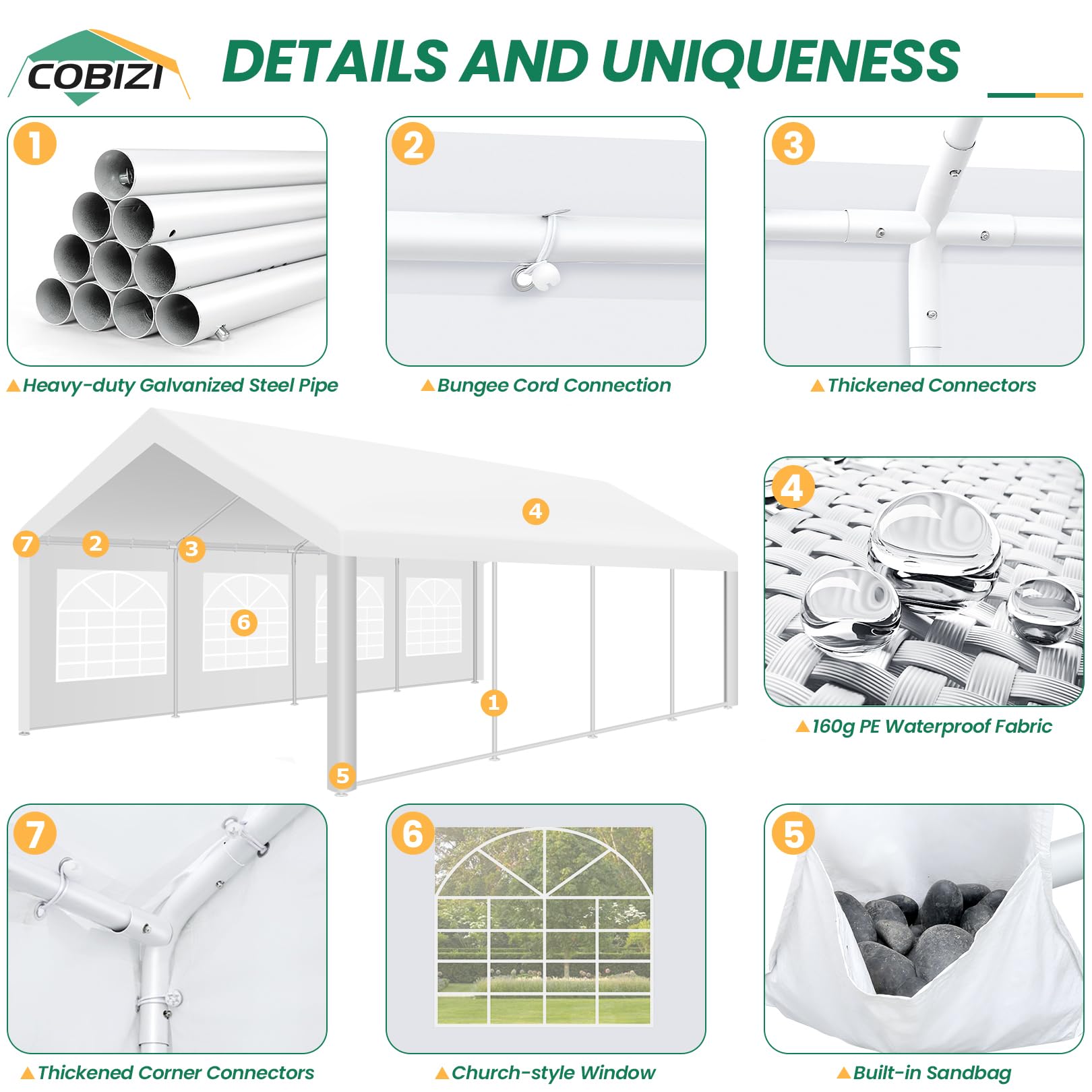 Snapklik.com : COBIZI 13x26 Party Tent Heavy Duty, Galvanized Wedding ...