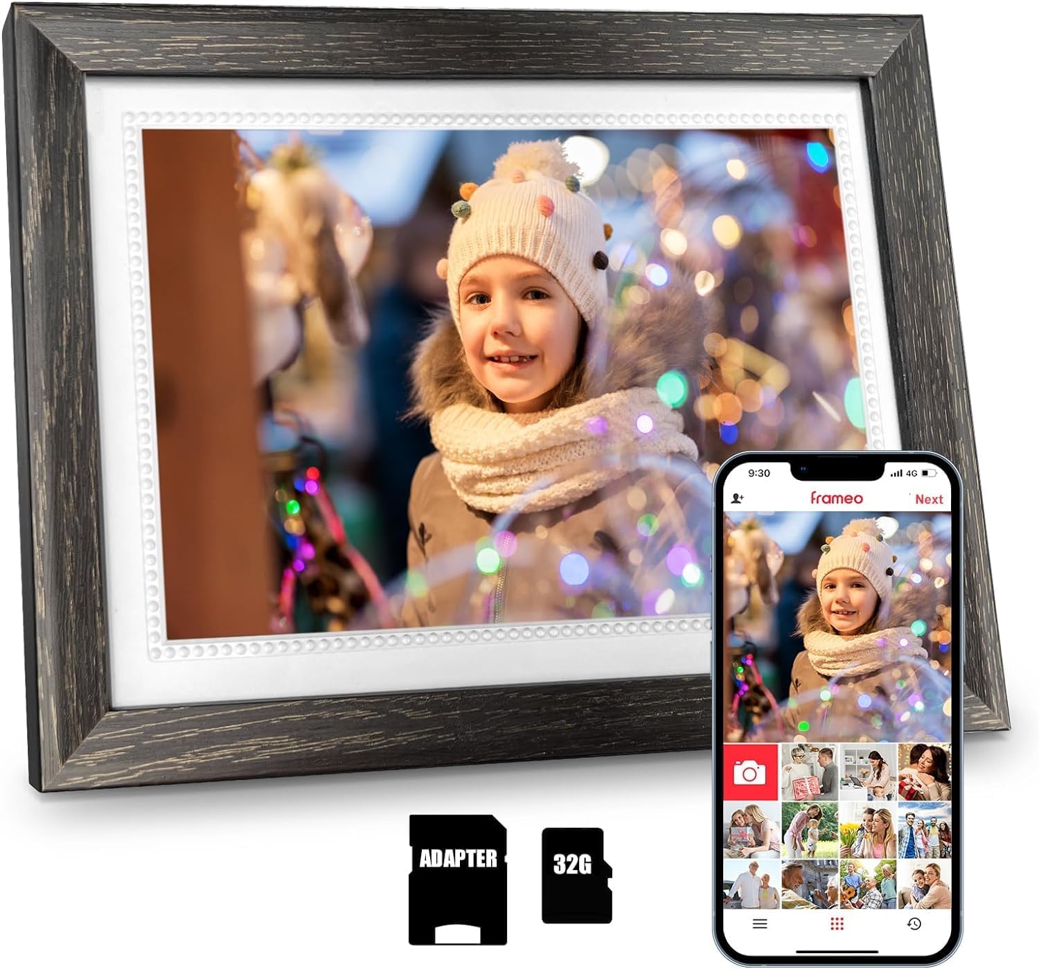 Amazon.com : Jazeyeah 10.1" WiFi Digital Picture Frame, Frameo Smart ...