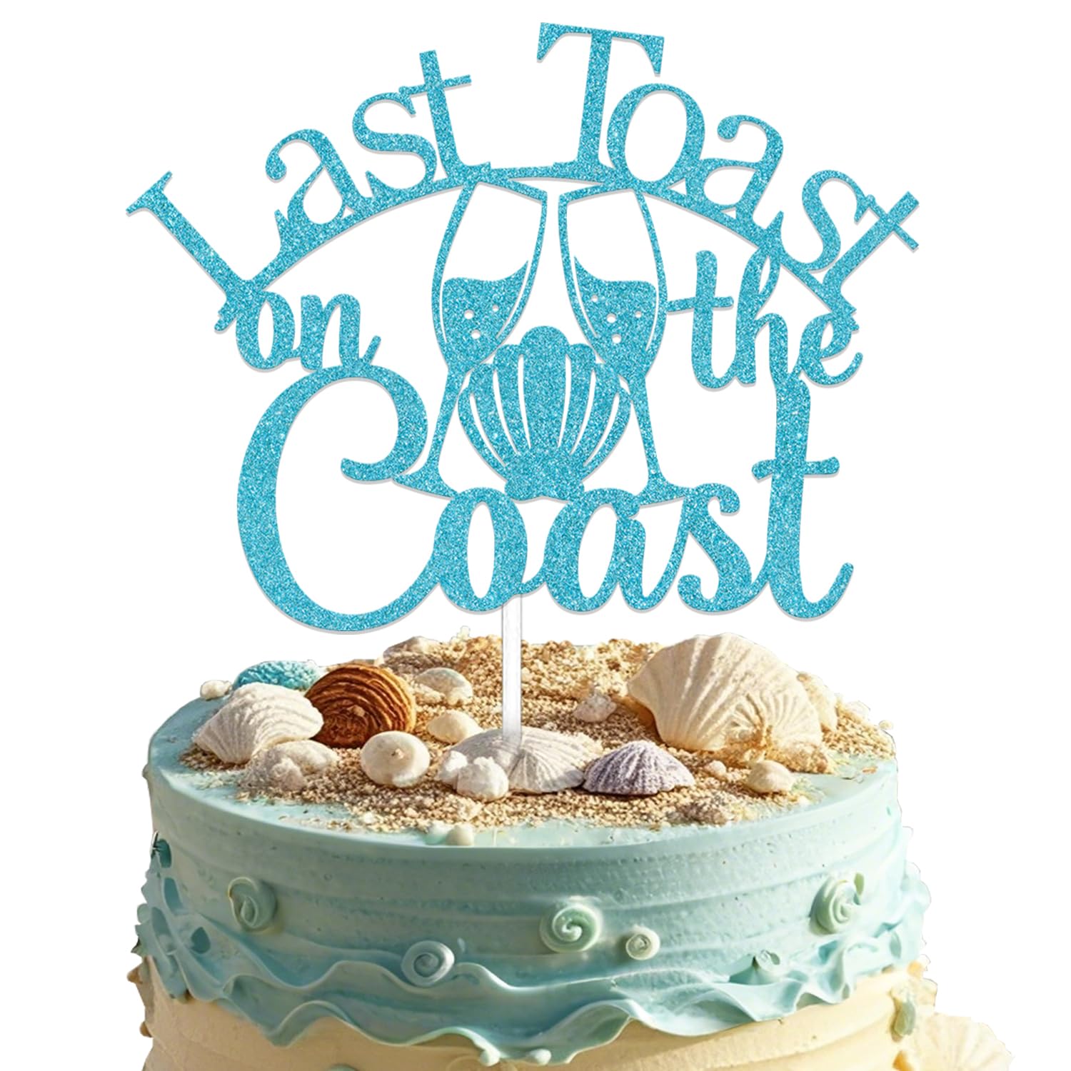 Snapklik.com : Last Toast On The Coast Cake Topper - Seashells And ...