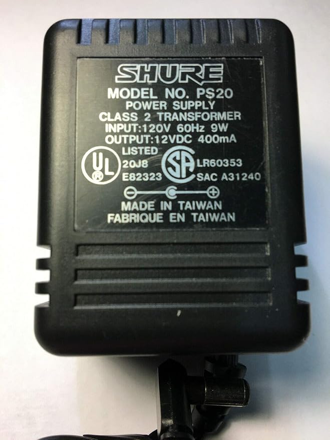 Amazon.com: Shure Adaptador de CA PS20 (para sistemas inalámbricos ...