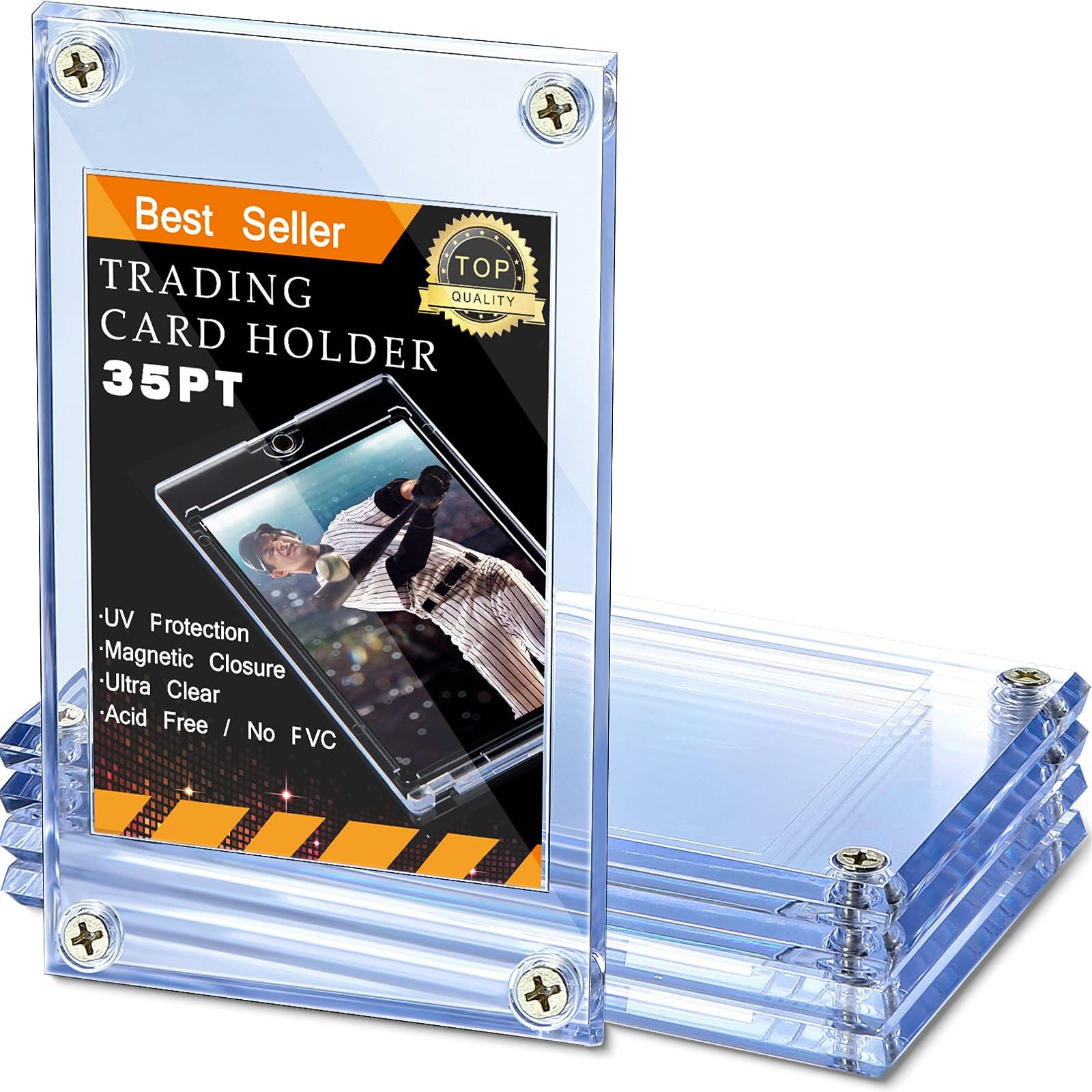 Amazon.com: 4Pcs Magnetic Card Holders for Trading Card, Baseball Card ...