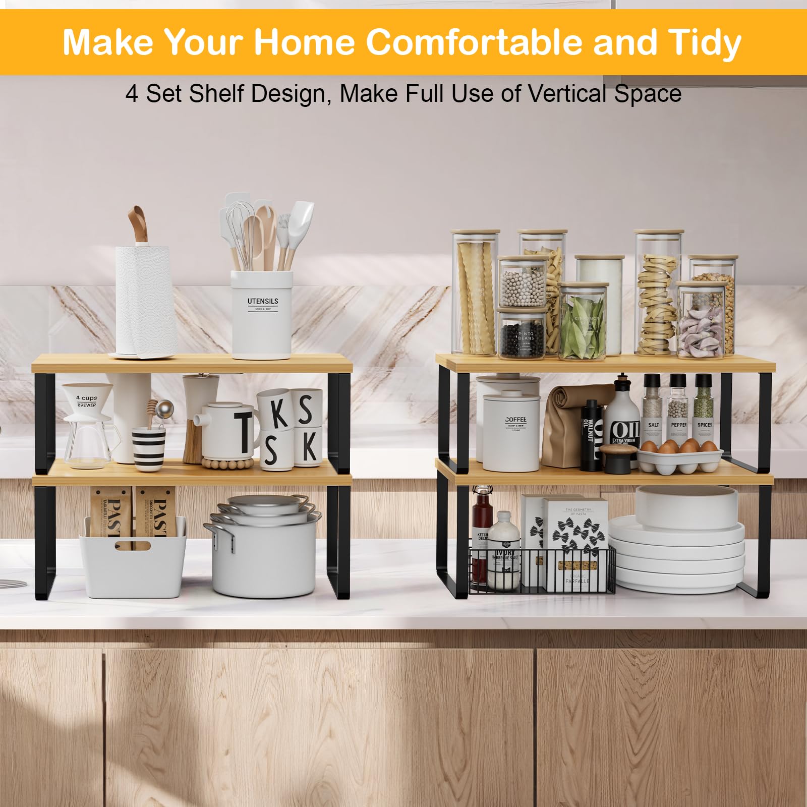 Snapklik.com : Cabinet Shelf Organizers, 15.7 Inches Large Kitchen ...