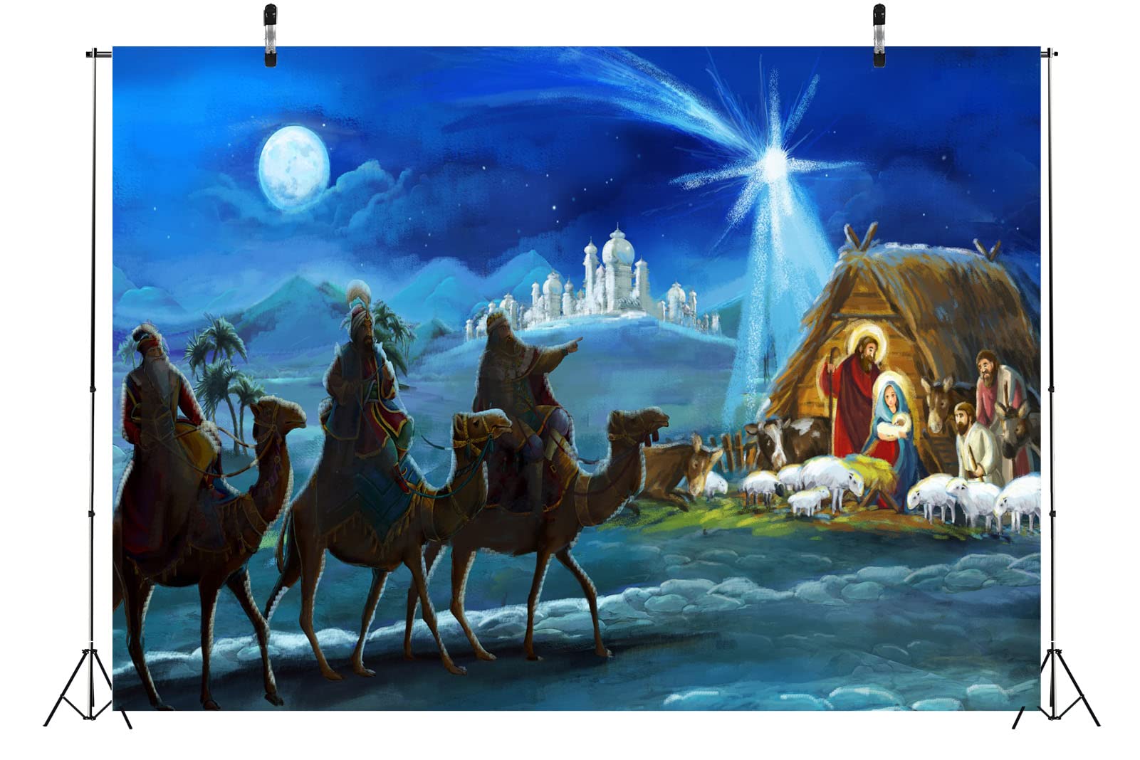 Jerusalem Backdrop BELECO 5x3ft Fabric Nativity Scene Backdrop ...