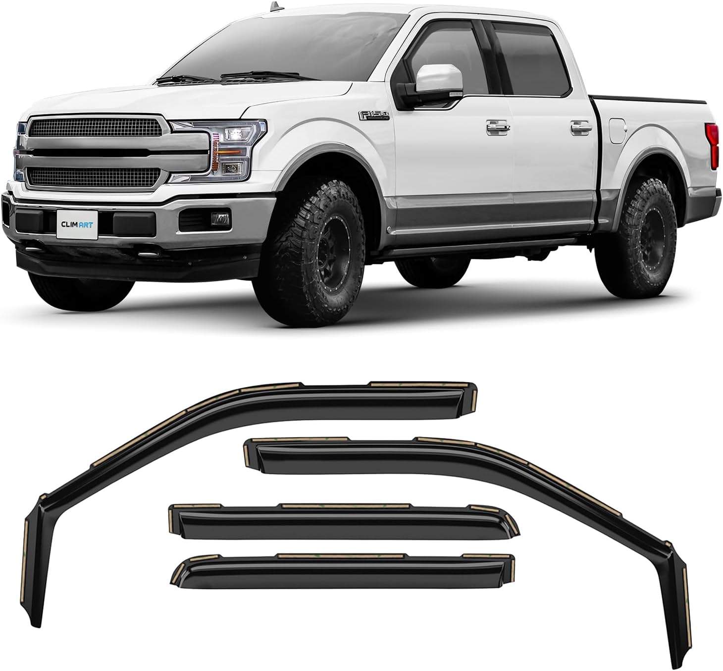 Amazon.com: Window Visor for Ford Raptor F-150 2015-2020, Rain Guards ...