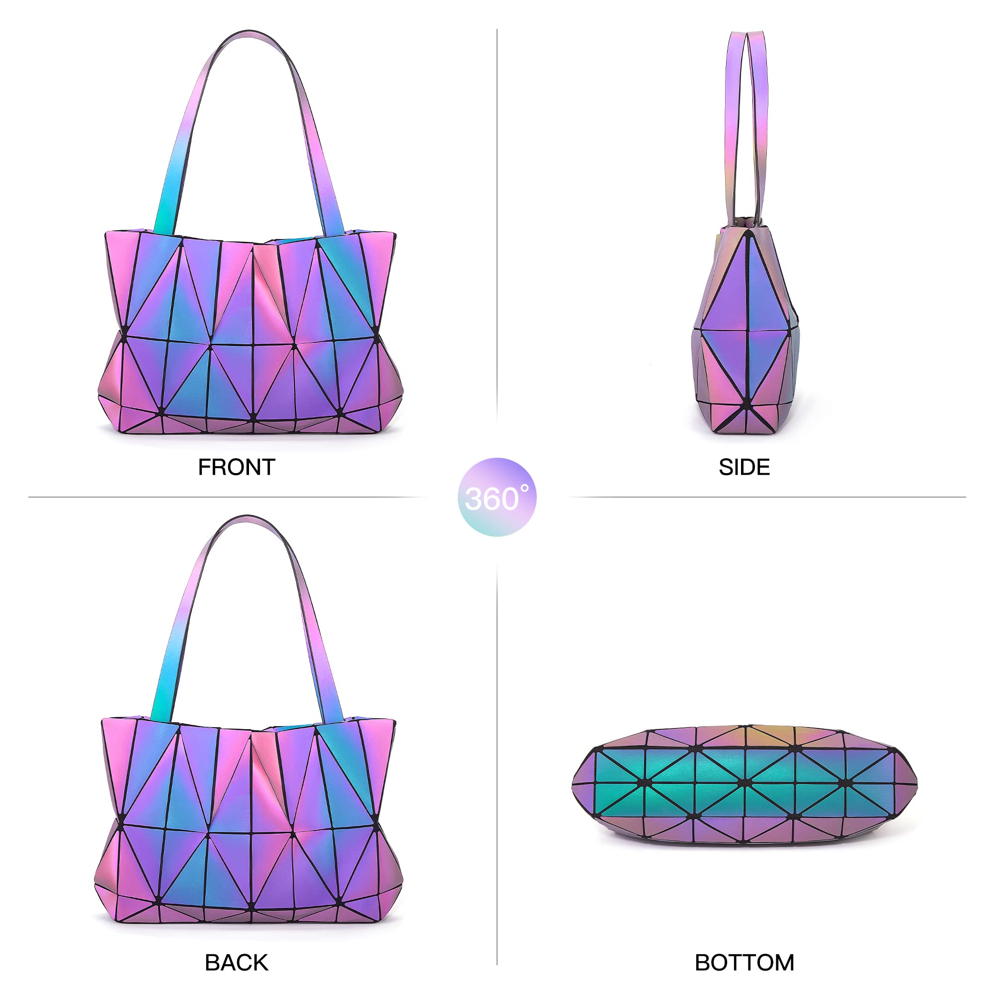 Geometric luminous crossbody bag glow-in-the-dark handbag Holographic ...