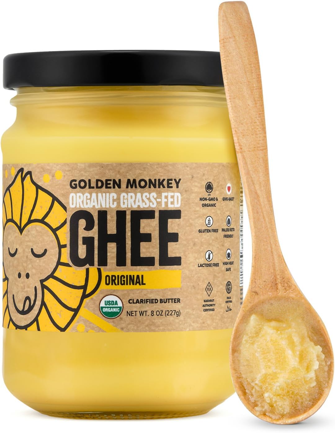 Amazon.com : GOLDEN MONKEY Grass Fed Ghee Clarified Butter for Energy ...