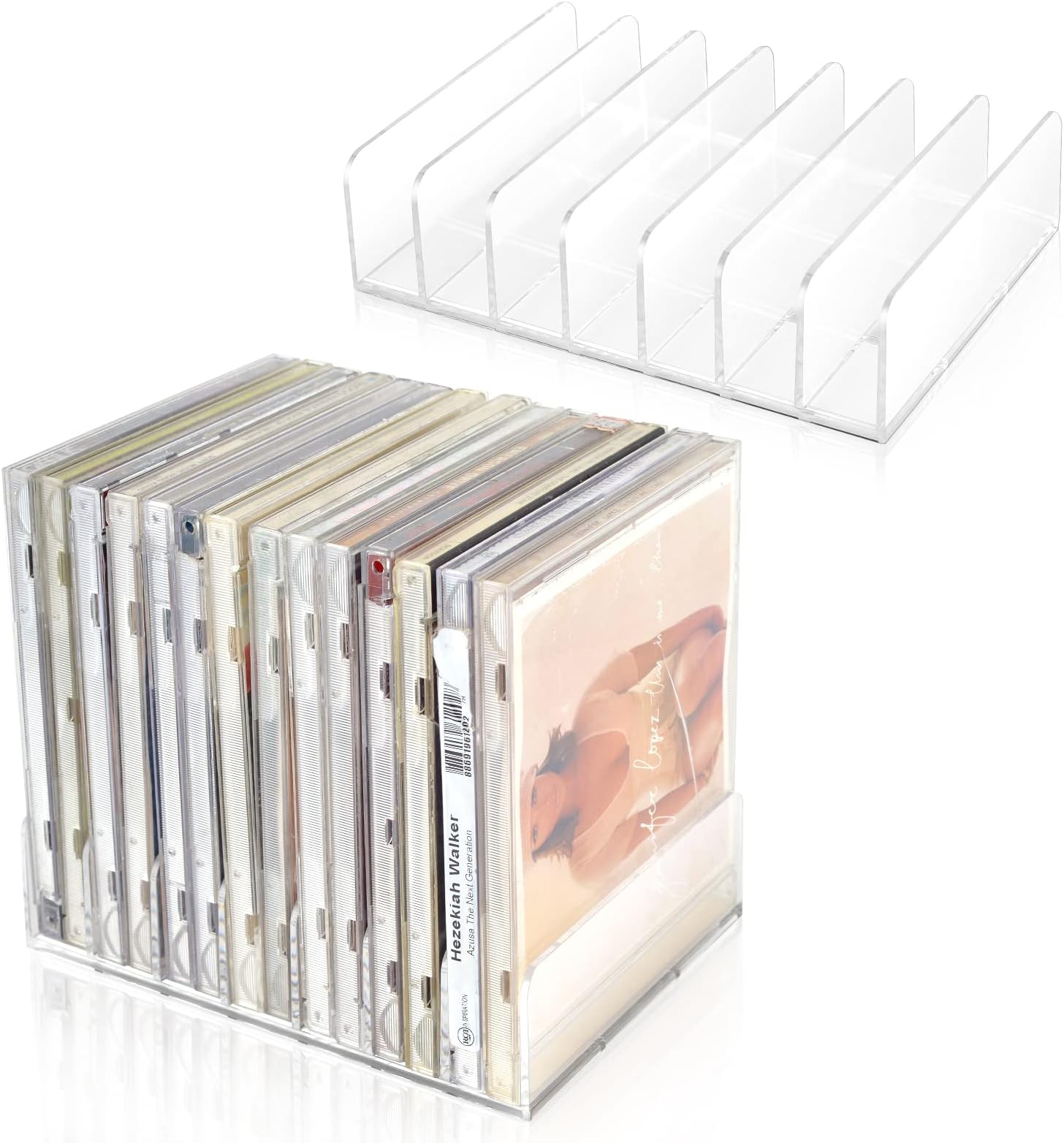 Amazon.com: DLUGOPIS 2 Pcs Clear Acrylic CD Holder with Rubber Feet ...