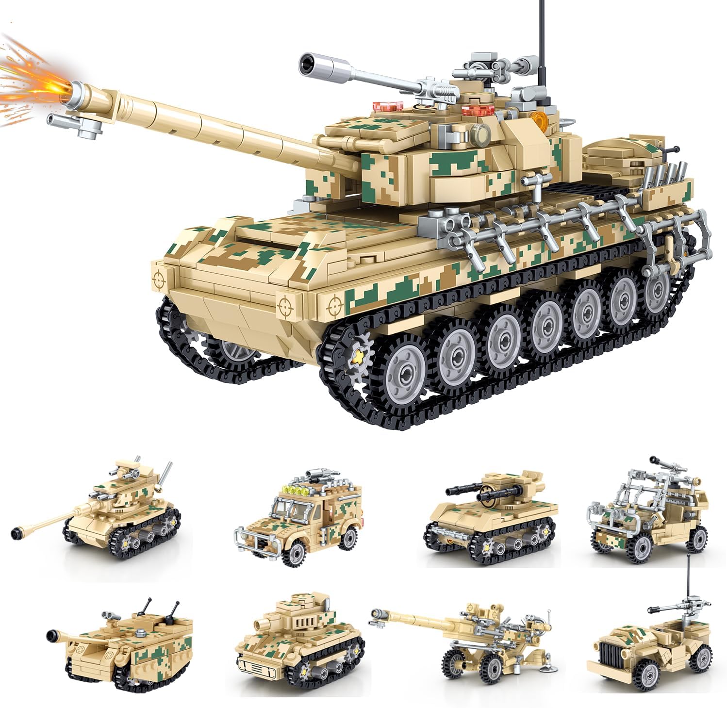 Amazon.com: WINGIFT Tank Building Set,8 in1 WW2 Military Tanks Brick ...