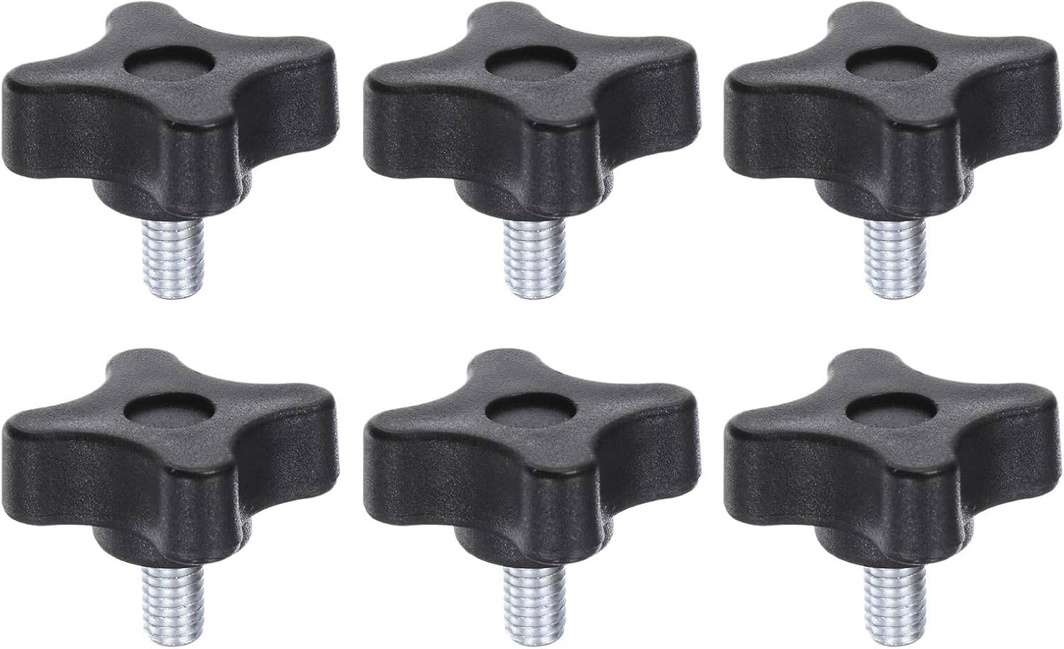 sourcing map 6pcs Star Knobs M6 x 10mm Male Thread Plastic 4-Star Stud ...