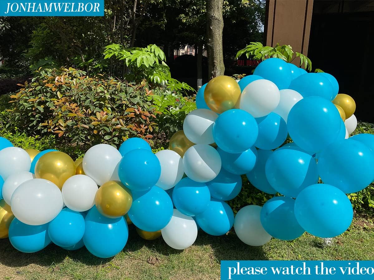Jonhamwelbor Paquete de 100 globos de látex turquesa y verde azulado de ...