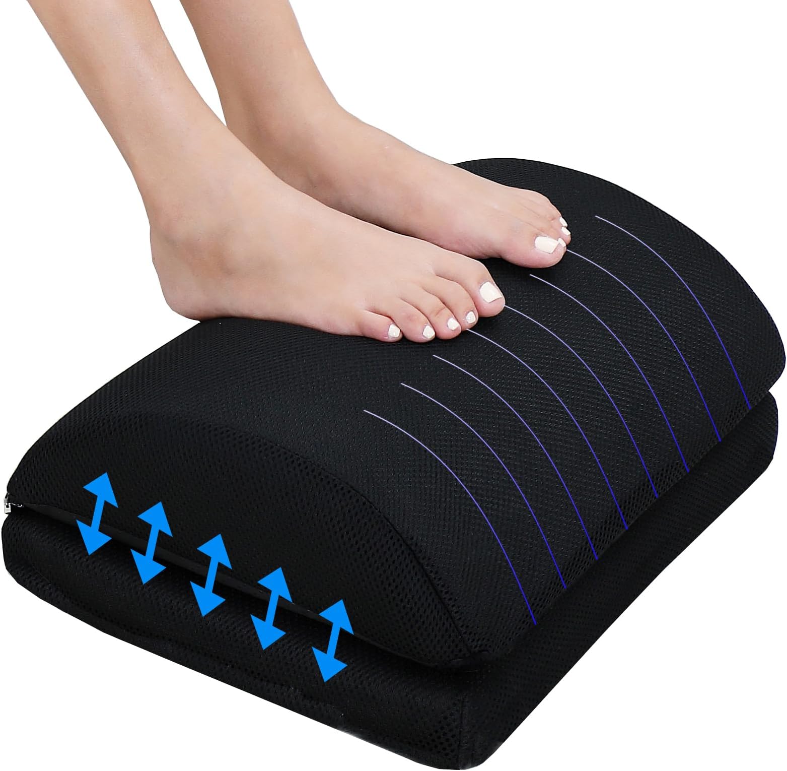 ErgoFoam Ergonomic Foot Rest Under Desk | Premium Velvet Soft Foam ...