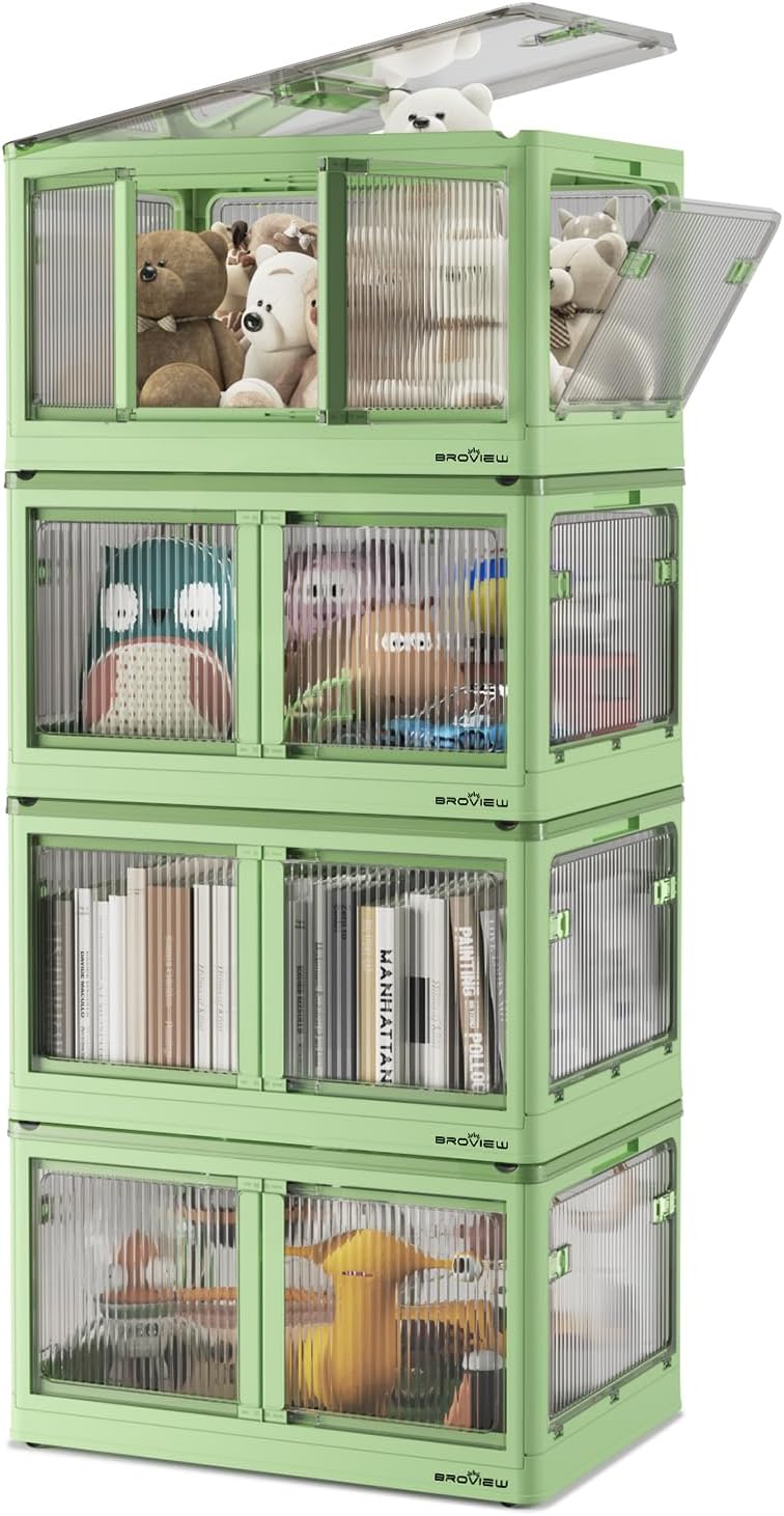 Amazon.com - WestonBasics Stackable Plastic Storage Bins with Wheels ...