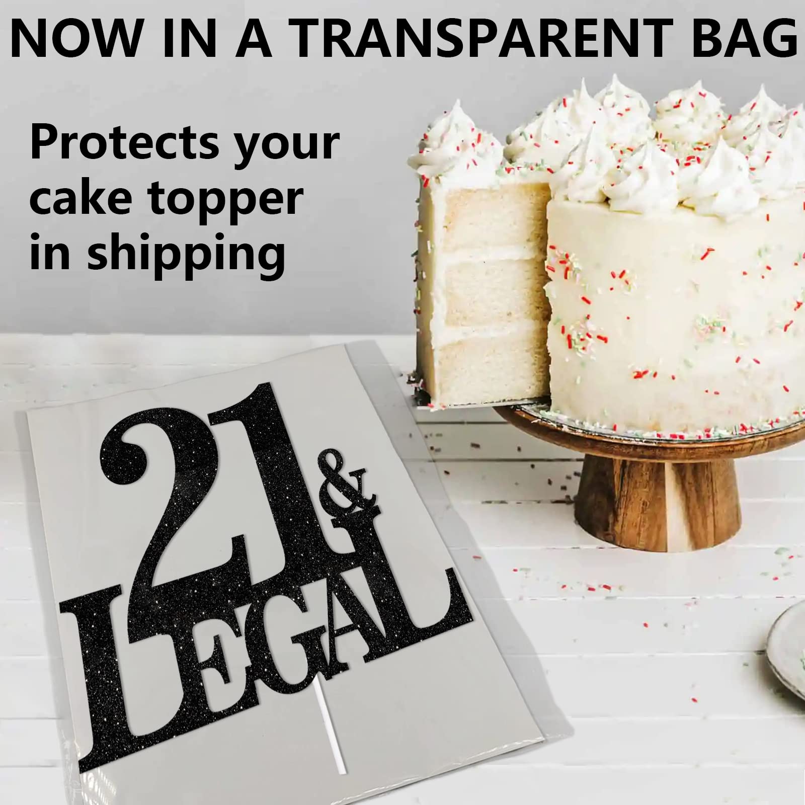 Snapklik.com : 21 & Legal Cake Topper Party Happy 21st Birthday ...