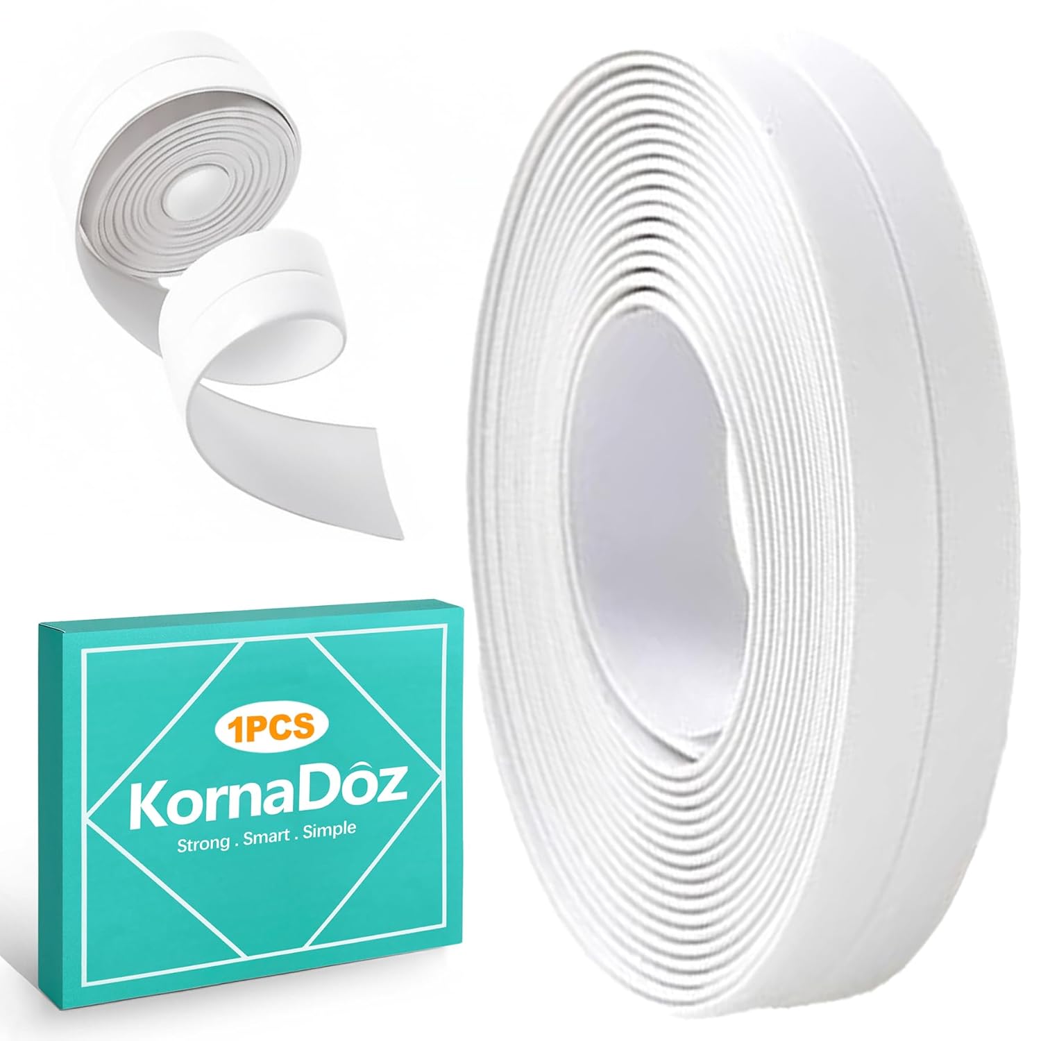 Amazon.com: KornaDoz 1 Roll Water Resistant Caulk Sealing Tape, Self ...