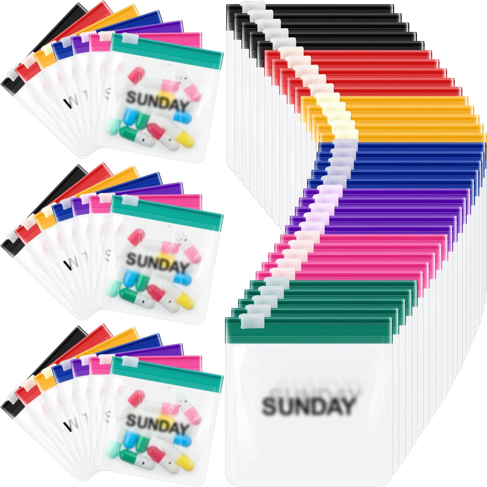 Amazon.com: Sherr 35 Pcs Pill Pouch Bags Zippered Pill Pouch Set ...